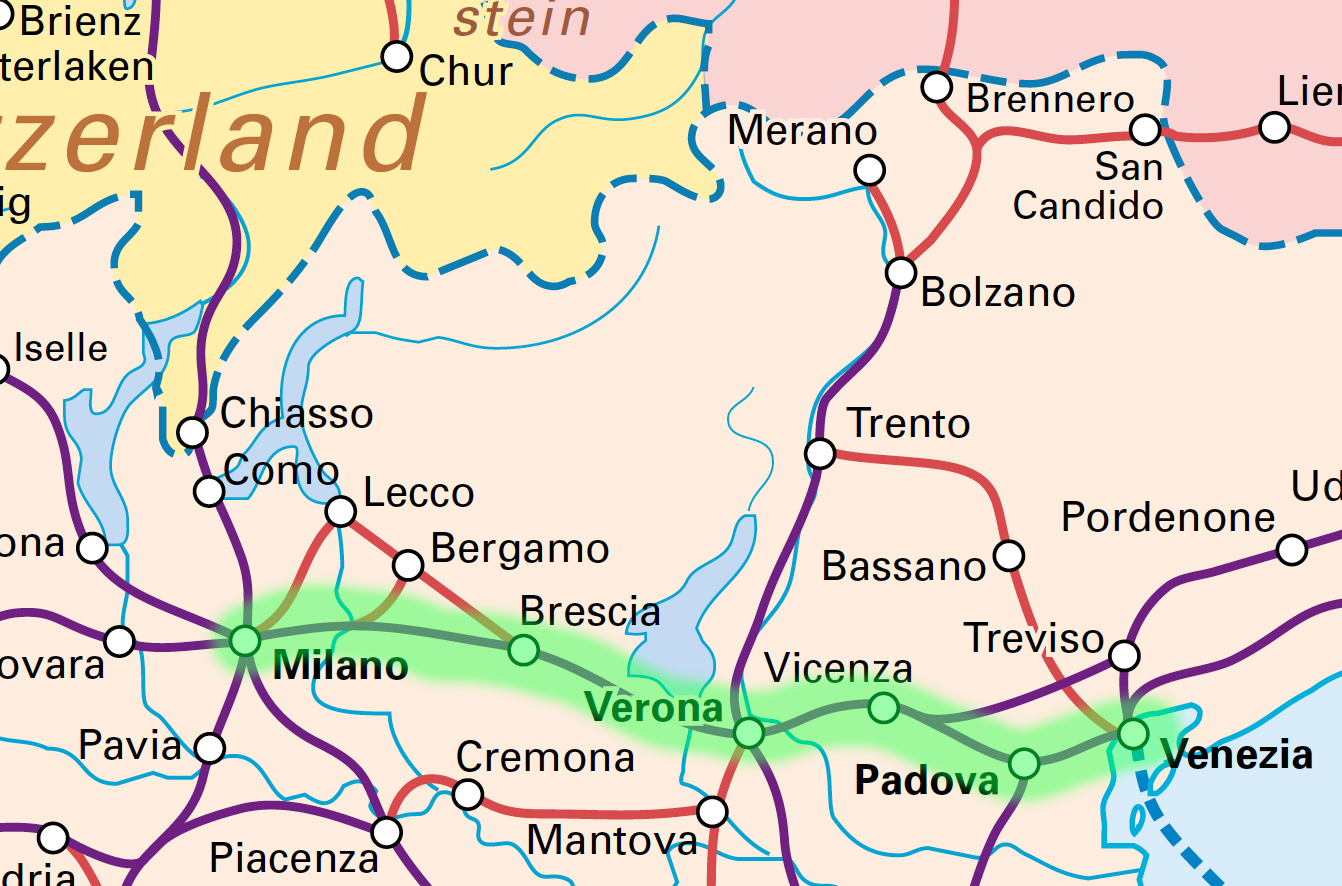 Verona Italy Train Map Linea 117: Orari, Fermate E Mappe Verona